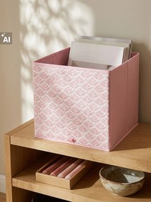 Sinsay - Skládací úložný box s rostlinným vzorem - pastelová růžová