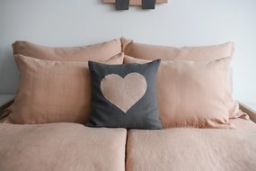 Nelly Lněný povlak na přikrývku - světle růžový Rozměr: 220/200 CM Knoflík
