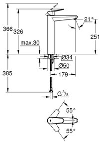 GROHE 23432000 - Umyvadlová baterie EURODISC COSMOPOLITAN velikost XL chrom