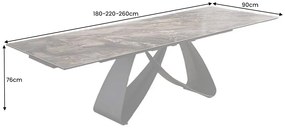 Roztahovací keramický stůl Bayarmaa 180-220-260 cm taupe