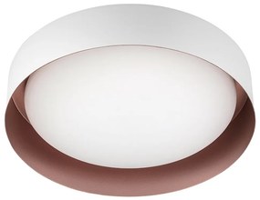 Linea Light Crew_2, stropní svítidlo s bílo-měděným límcem, 22W LED 3000K, prům. 40cm