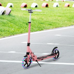 Costway Dětská koloběžka skládací se světly koloběžka výškově – růžový