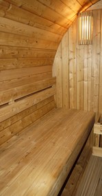 RAKOUSKÝ produkt - Venkovní sudová sauna BERGEN pro 4-6 osob 194,8x220x191,5 cm (F70220)