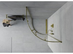 Mexen Rio půlkruhový sprchový kout 90 x 90 cm, Průhledné, Zlatá - 863-090-090-50-00