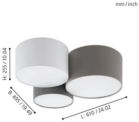 Eglo 97479 - Stropní svítidlo PASTORE 3xE27/60W/230V