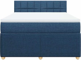Box spring postel s matrací modrá 140x190 cm textil 3289757