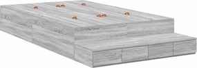 Rám postele s úložným prostorem se zásuvkou Šedá Sonoma 120 cm 3335634