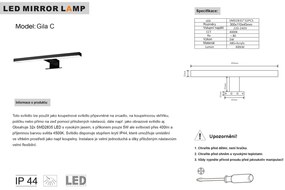TOP LIGHT Světlo nástěnné Gila C, Černá