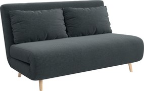 HOMCOM Rozkládací pohovka, přistýlka pro hosty, 3stupňově nastavitelná opěrka zad, kordová úprava, do 120 kg, 141 x 90 x 81 cm, tmavě šedá