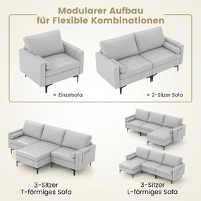 Costway Multiple Combination Sofa Collection Sections Modular s porty USB