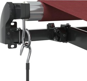 Ručně zatahovací markýza s LED světly burgundská 450 x 350 cm 3215003