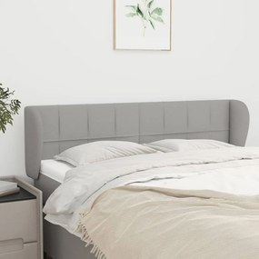 Čelo postele typu ušák světle šedé 147x23x78/88 cm textil 3117142