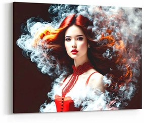 Obraz žena s kouřem ve vlasech