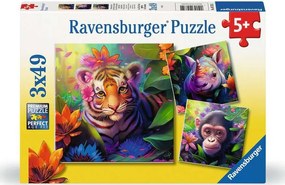Puzzle ravensburger 057351 zvířátka z džungle 3x49 dílků