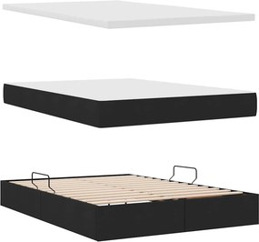 Postel s úložným prostorem a matrací Černá 140 x 200 cm Samet 3370451