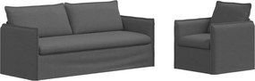 Set pohovek 2 ks Tmavě šedá Textil 3407612
