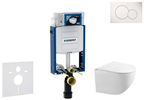 Geberit Kombifix - Set předstěnové instalace, klozetu Gaia a sedátka softclose, tlačítko Sigma01, alpská bílá SANI15CA3113