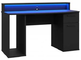 Stůl na PC s LED osvětlením FIEL - černý
