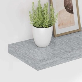 Plovoucí nástěnné police 2 ks betonově šedé 80x23,5x3,8 cm MDF 326601
