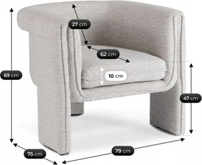 Designové křeslo Gala šedé