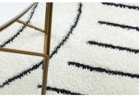 Moderní koberec MODE 8494 geometrická krémová / černá velikost 160x220 cm | krásné koberce cz