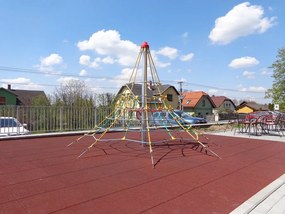 Černá gumová dlaždice (V30/R15) - délka 50 cm, šířka 50 cm a výška 3 cm