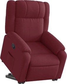 Zvedací polohovací křeslo vínové textil 3205205