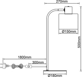 Brilliant 94707/93  Stolní lampa WEALD kouřové sklo