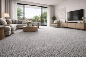 Timzo, Metrážový koberec Orion 9289, na míru, šíře 4m,5m, šedá, filc, chodba / předsíň