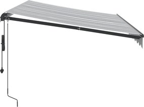 Automatická zatahovací markýza s LED antracit a bílá 350x250 cm 3310229
