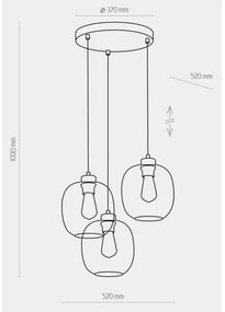 Lustr na lanku ELIO 3xE27/15W/230V