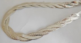 Stříbrný pletený náhrdelník (řetízek) - rhodiovaný 42cm 12,42gr 030426400027