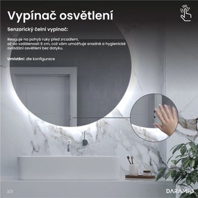 Kulaté zrcadlo do koupelny s LED osvětlením E6