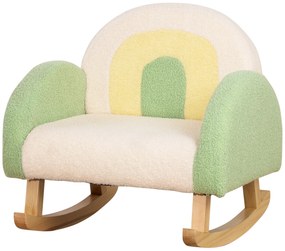 HOMCOM Dětské křeslo houpací, béžovo-zelené 310-056GN