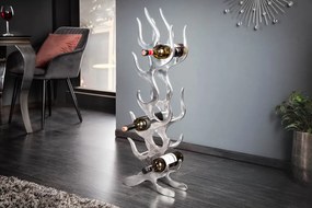Designový stojan na víno Moscatel stříbrný 93cm
