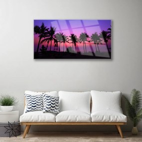 Obraz na skle Palmy Stromy Krajina 125x50 cm
