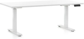 Výškově nastavitelný stůl OfficeTech D, 160 x 80 cm, bílá podnož, bílá