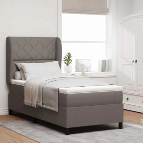 Postel s boxspringem s čelo Taupe 90 x 200 cm textil 3340610