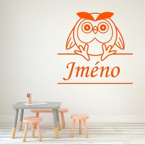 Živá Zeď Samolepka na zeď Sova se jménem Barva: černá