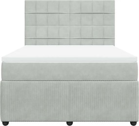Box spring postel s matrací světle šedá 140x200 cm samet 3294658