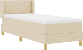 Postel s boxspringem s čelo Krémová 200 x 80 cm textil 3341326