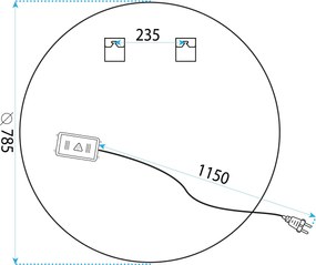 Tutumi Rea, koupelnové LED zrcadlo 80cm BAS P11242, HOM-05520