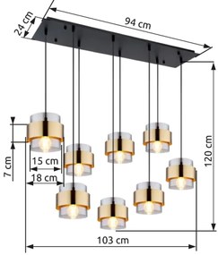 Globo 15560-8H - Lustr na lanku MILLEY 8xE27/60W/230V