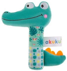 Dětská pískací plyšová hračka s chrastítkem Akuku Krokodýl Barva: zelená