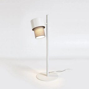 Směrovatelná stolní lampička Kan Table Barva nohy: Bílá, Dekor: Bavlna písčitá