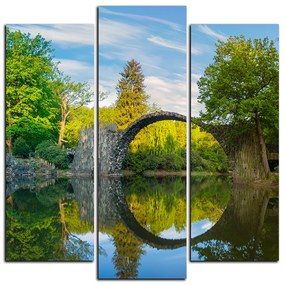 Obraz na plátně - Most v parku v Kromlau - čtverec 3246C (105x105 cm)