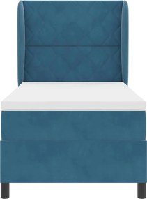 Postel s boxspringem s čelo Tmavě modrá 200 x 100 cm samet 3340974