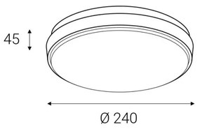 LED2 5130734 Luna L, antracitové venkovní kulaté svítidlo, 25W LED 3000K, prům. 24cm, IP54