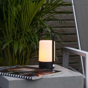 Černo-béžová LED lucerna Star Trading Flame, výška 19 cm