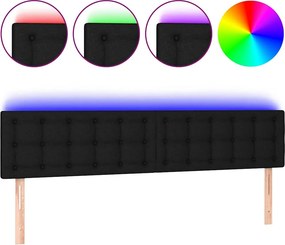 Čelo postele s LED černé 160x5x78/88 cm textil 3122054